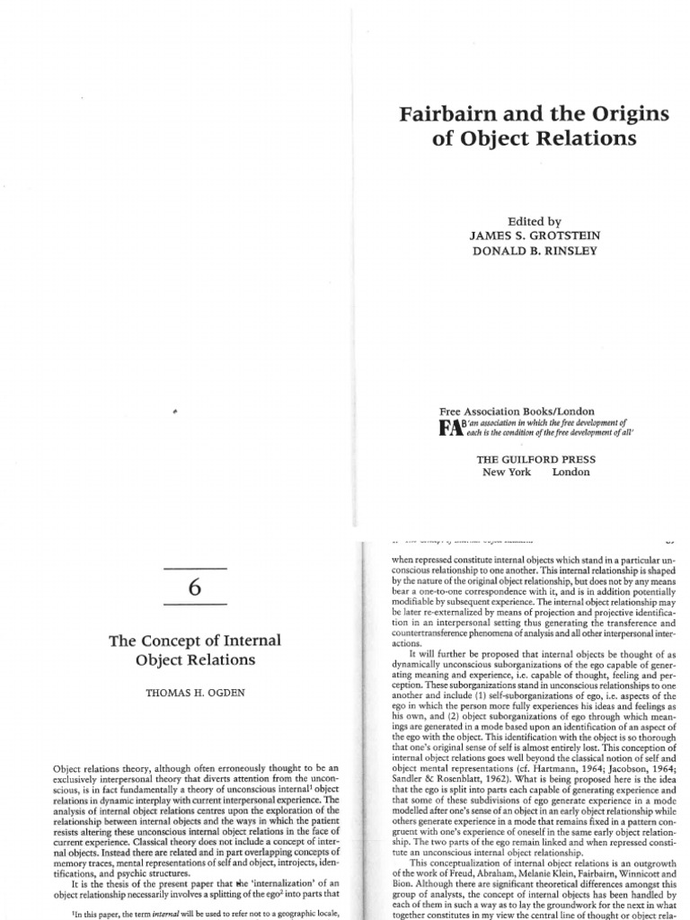Ogden T. The Concept of Internal Obj Relations | PDF