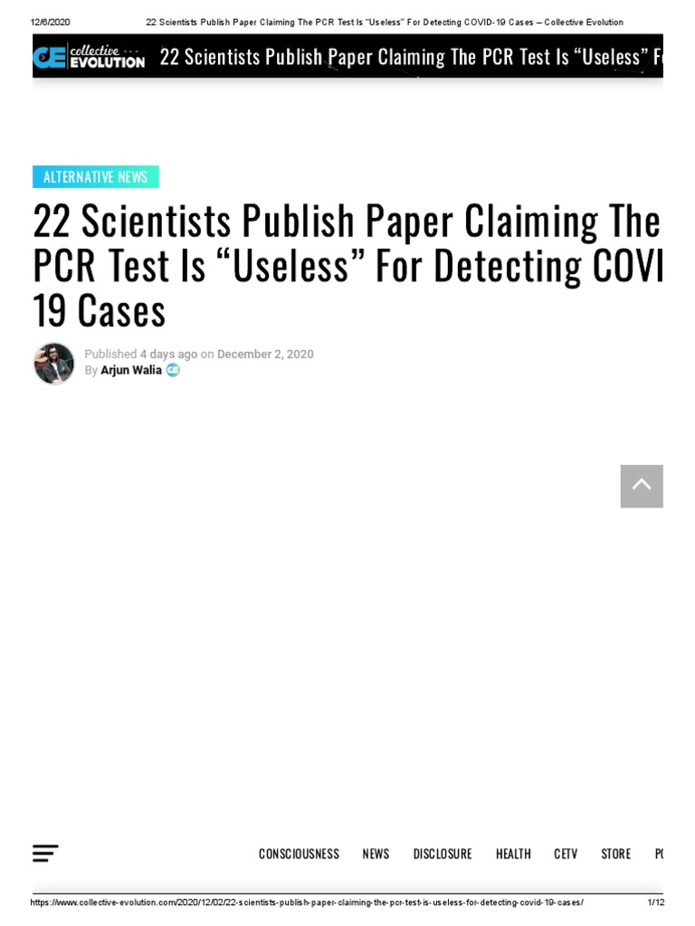 22 Scientists Publish Paper Claiming The PCR Test Is "Useless" For ...