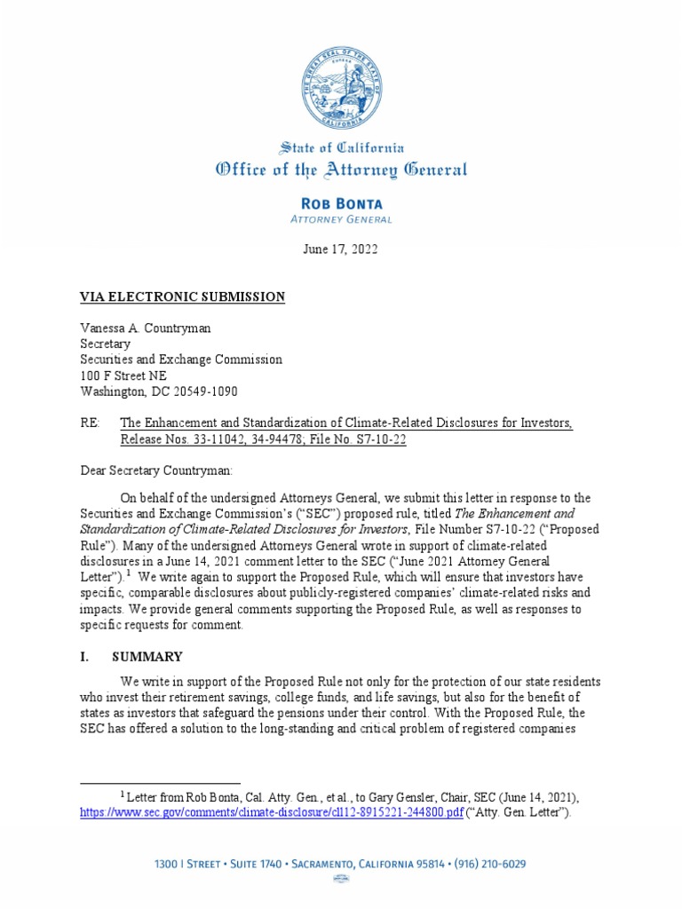 Comment Letter ISO SEC Climate Disclosure Prop Rules | PDF | Climate ...