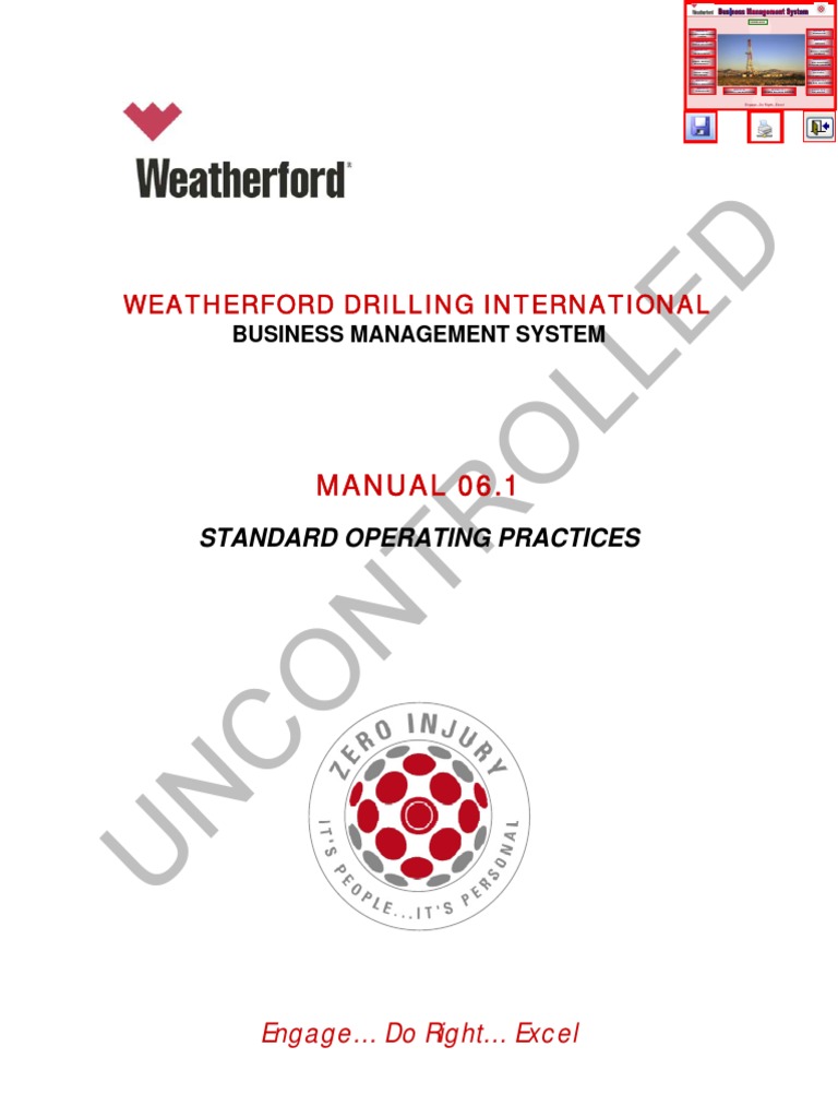 Weatherford Drilling International Standard Operating Practices Manual ...