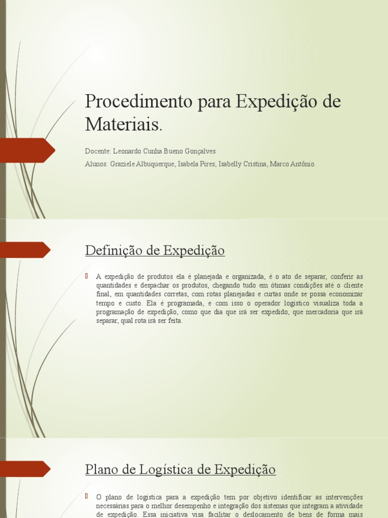 Fluxograma de Expedição de Materiais | PDF