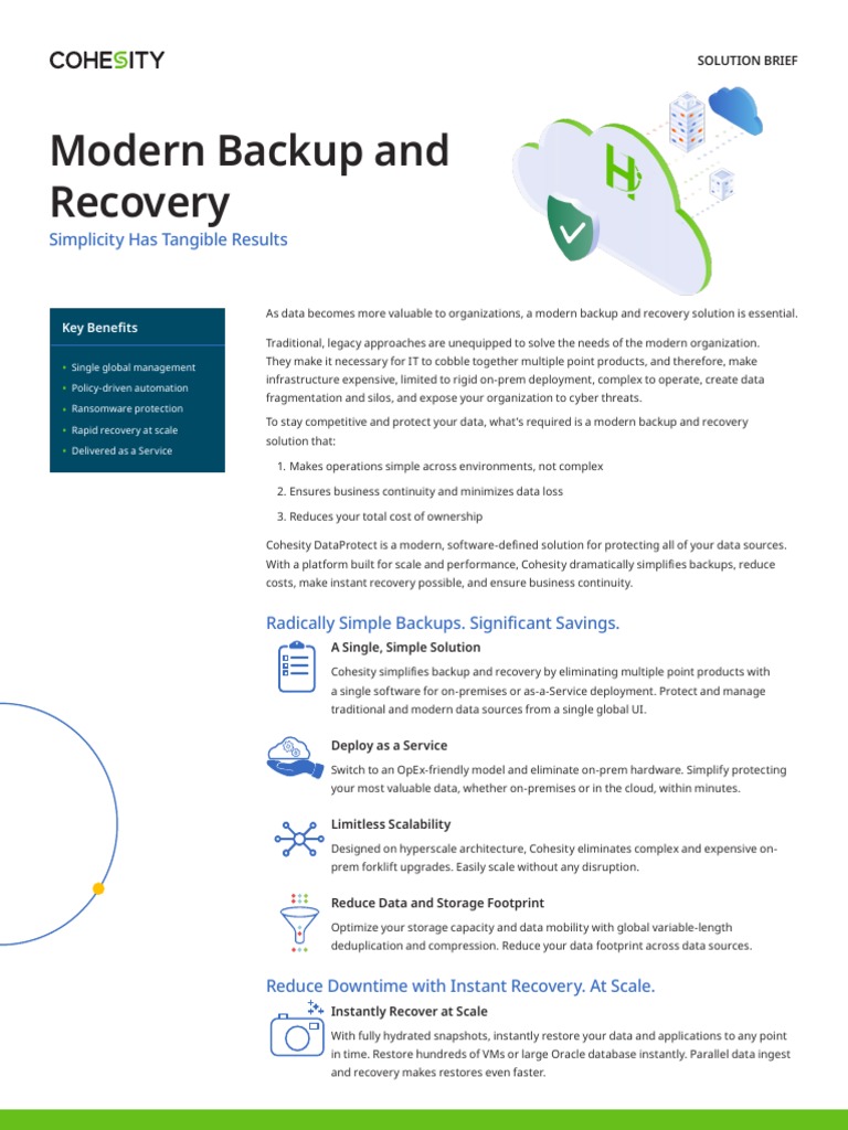 Modern Backup and Recovery Solution Brief en | PDF | Backup | Cloud ...