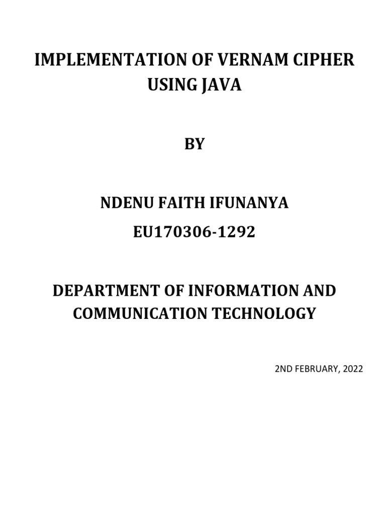 VERNER Assignment | PDF | Encryption | Cipher