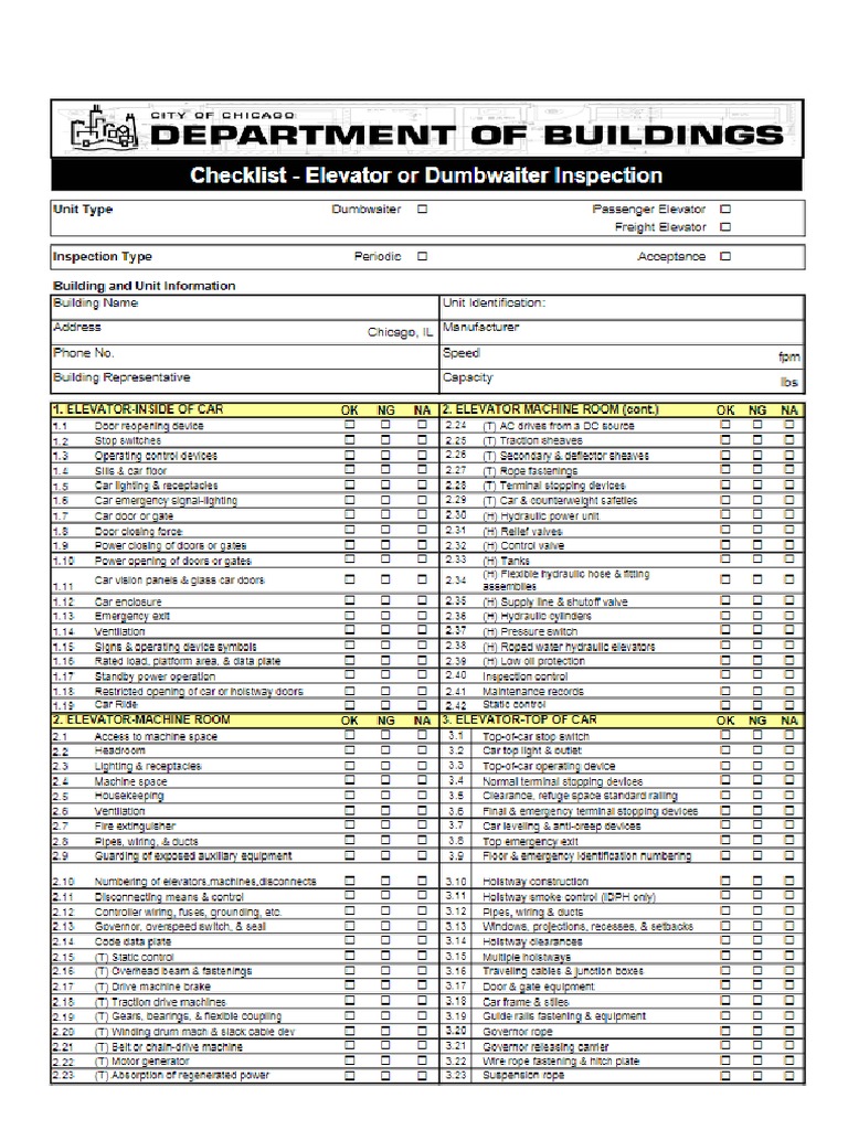 Checklist Elevador | PDF
