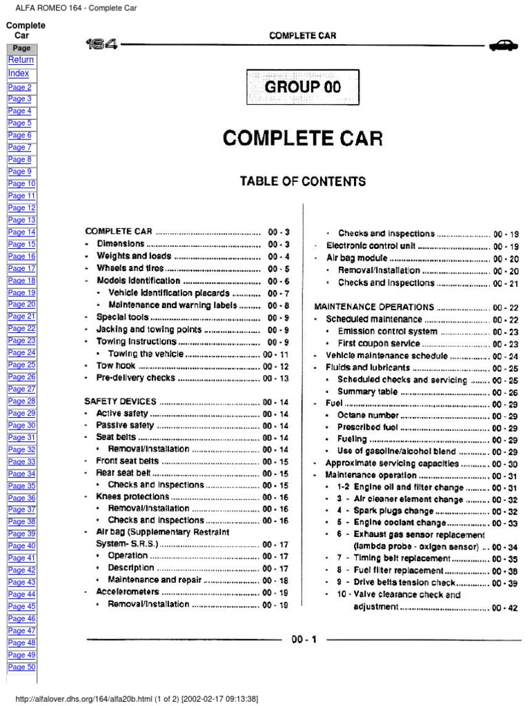 164 - Complete - Car Alfa 164 | PDF | Motor Vehicle | Car Manufacturers