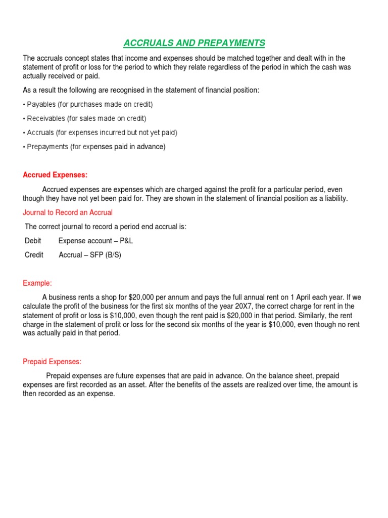 Accruals and Prepayments | PDF | Deferral | Accrual