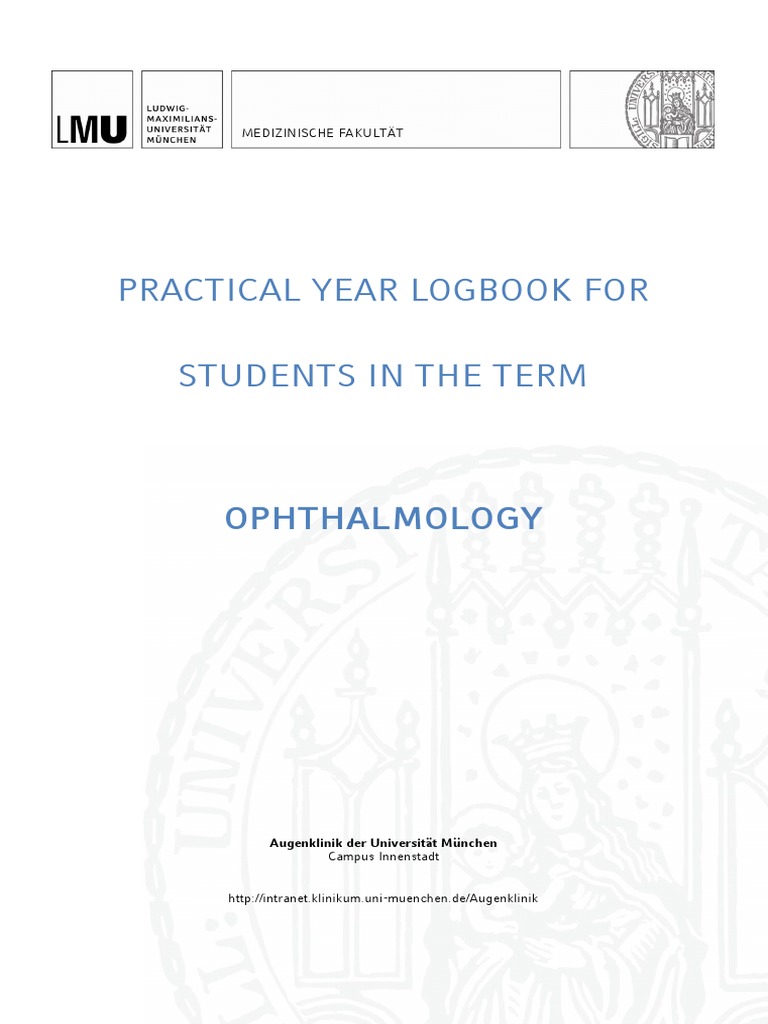 Practical Year Logbook For Students in The Term: Ophthalmology | PDF ...