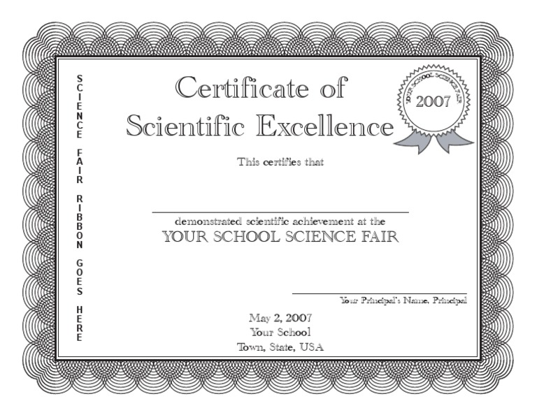 Science Fair Certificate | PDF