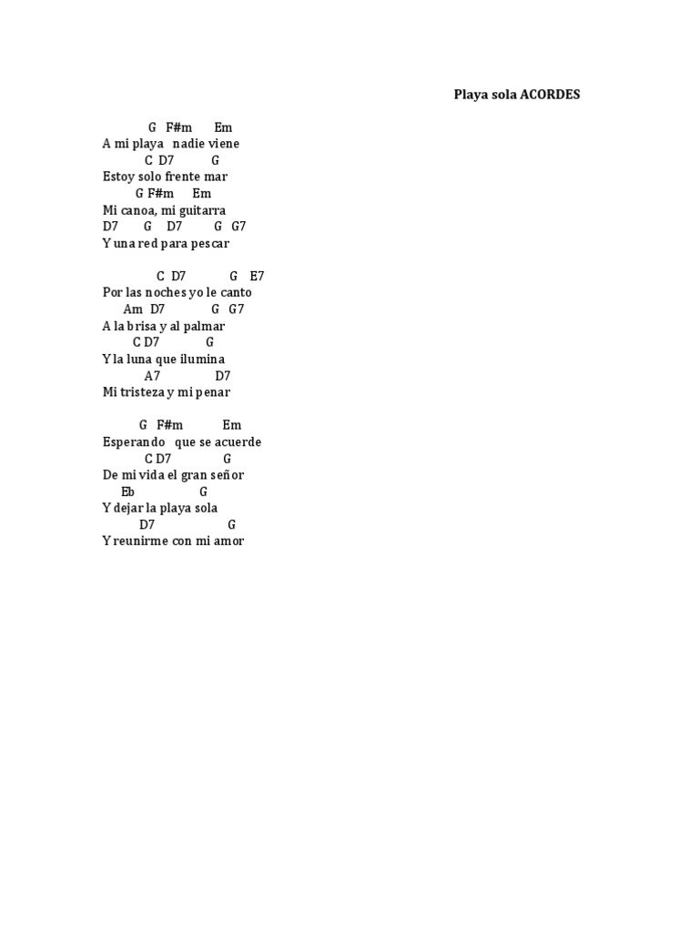 Playa Sola ACORDES | PDF