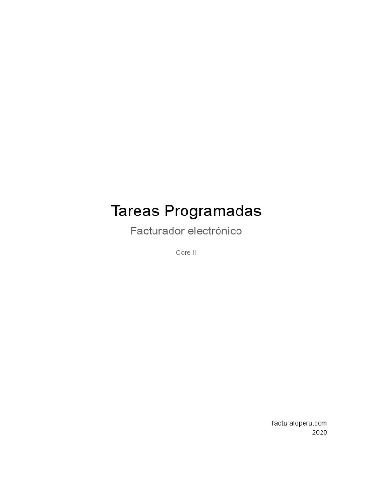 FacturaloPeru - Facturador Electrónico - Core II - Tareas Programadas | PDF | Ingeniería de ...