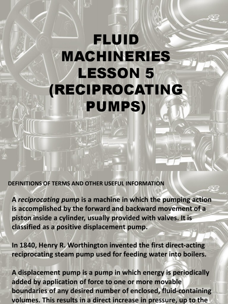 Report in Fluid Machineries | PDF | Pump | Piston