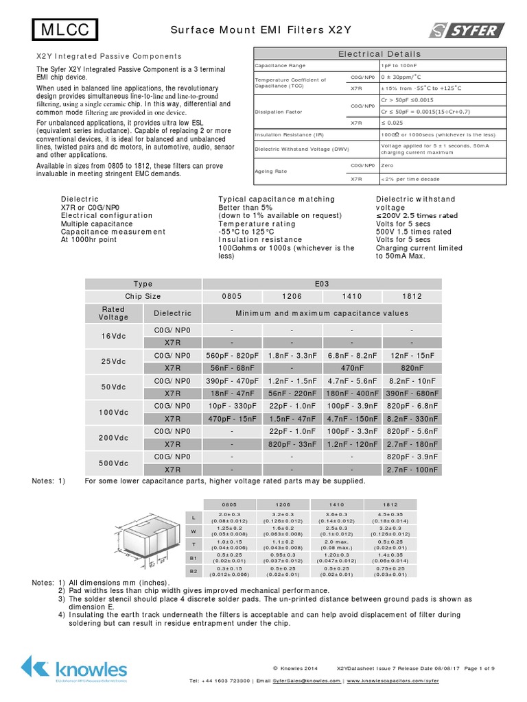 Surface Mount EMI Filters X2Y | PDF | Capacitor | Soldering