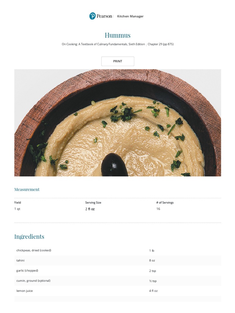Hummus | PDF | Cooking | Chickpea