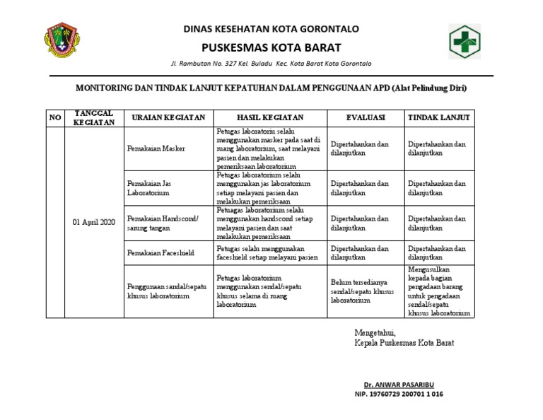 Monitoring Dan Evaluasi Penggunaan APD | PDF