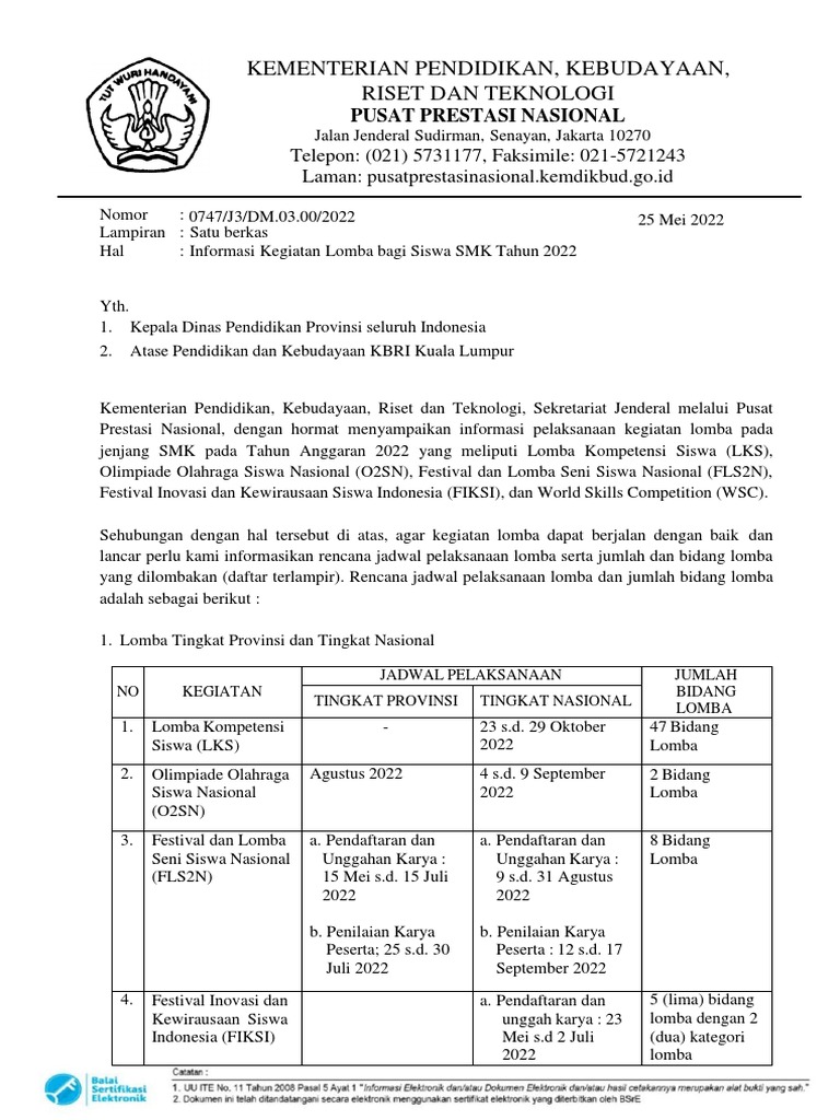 INFORMASI KEGIATAN SMK 2022 - Ttepdf | PDF