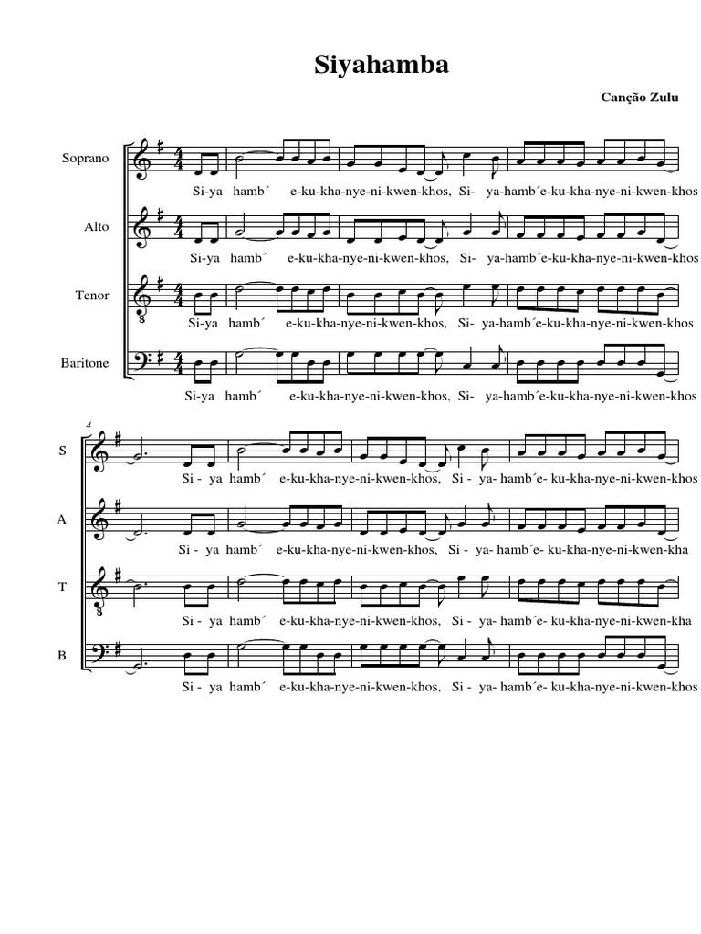 Siyahamba Partitura | PDF