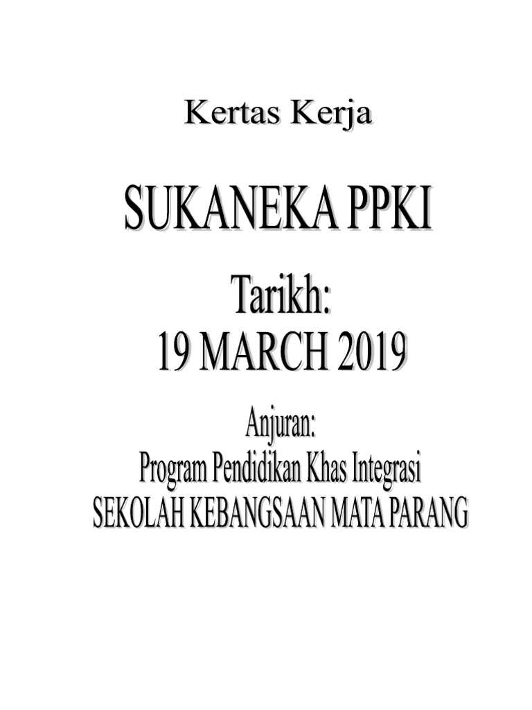 Kertas Kerja Sukaneka Pendidikan Khas | PDF