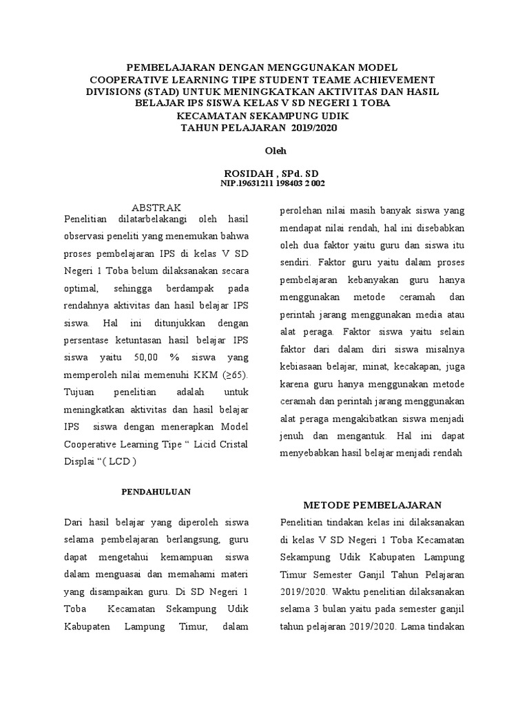 PTK Stad Rosidah | PDF