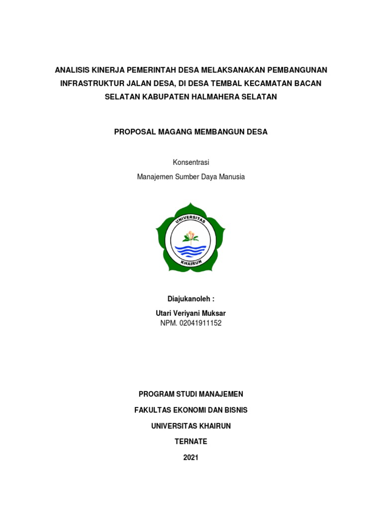 Proposal Individu MBKM Utari Muksar | PDF
