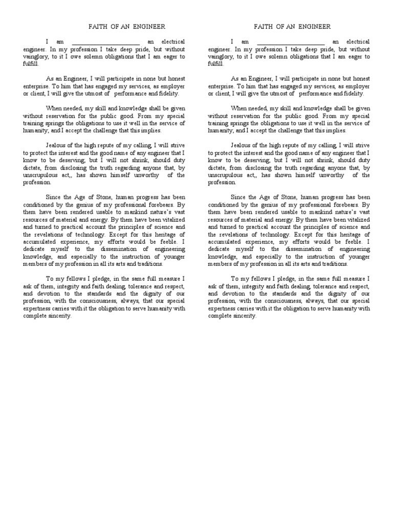 Faith of An Electrical Engineer | PDF | Engineer | Profession