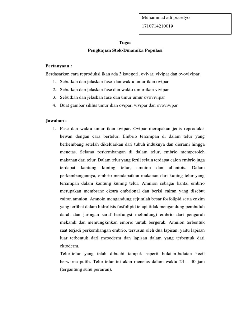 Reproduksi Ikan: Ovipar, Vivipar, Ovovivipar | PDF