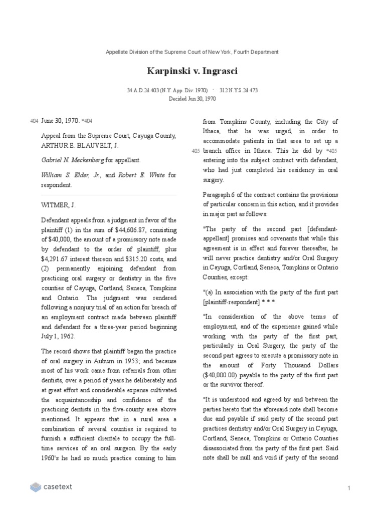 Karpinski v. Ingrasci | PDF | Damages | Injunction