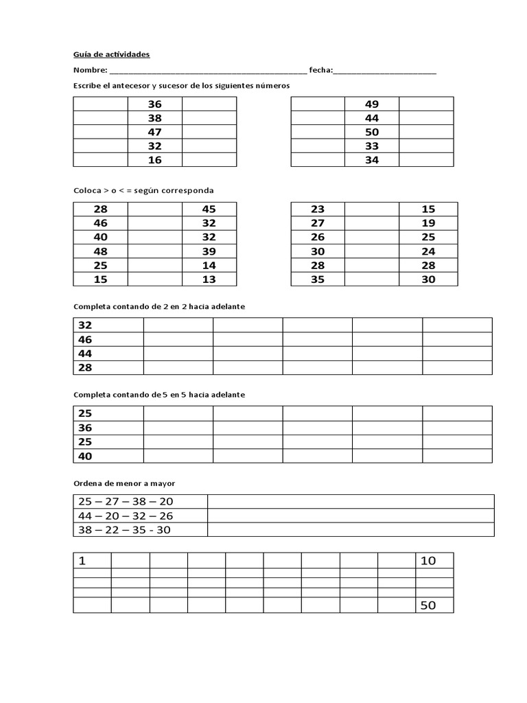 Actividades de Números para Primer Grado | PDF