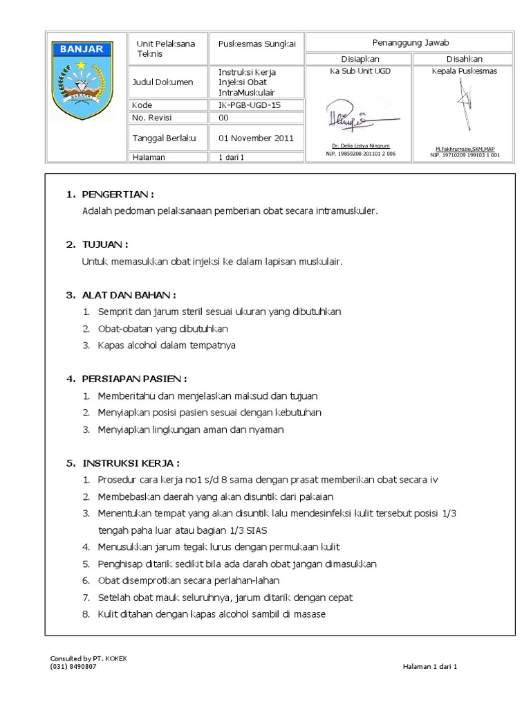 IK Injeksi Obat Intramuskulair | PDF