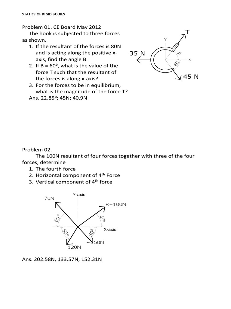 Statics of Rigid Bodies | PDF | Force | Friction