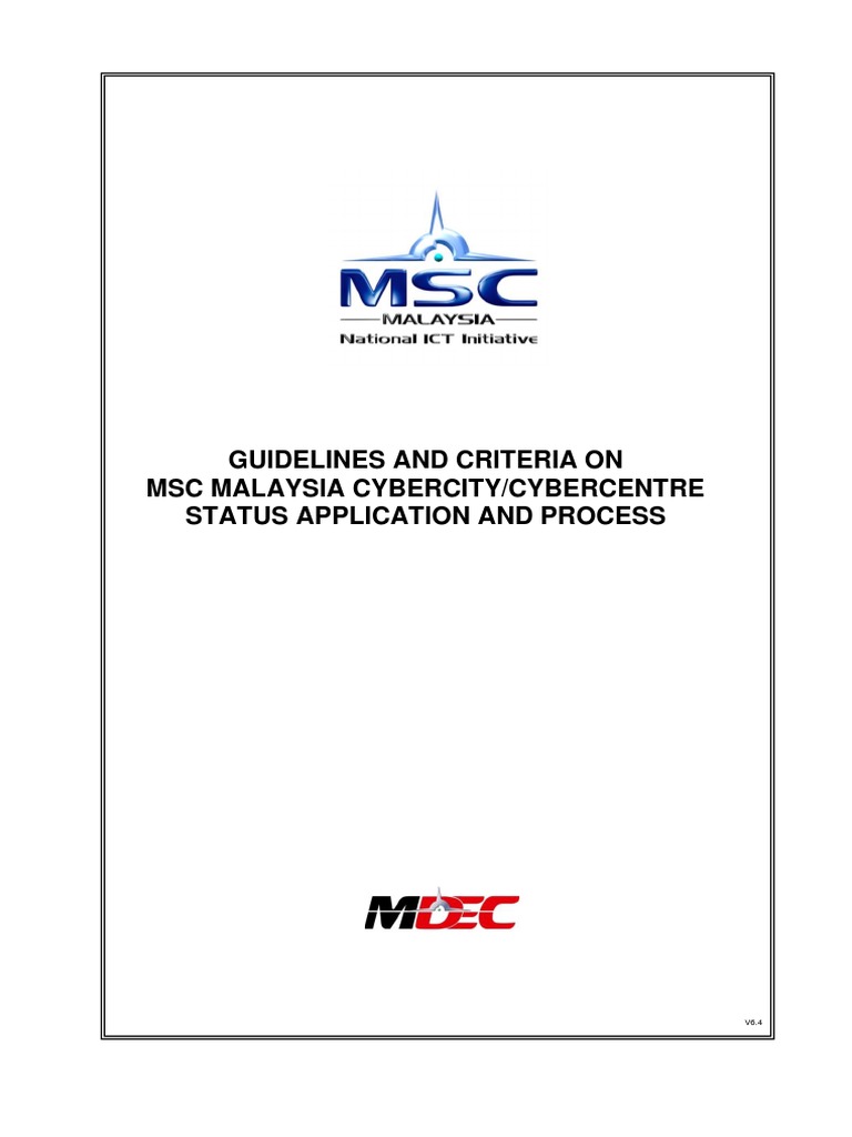 Guidelines and Criteria On Cybercity Cybercentre Status Application and ...