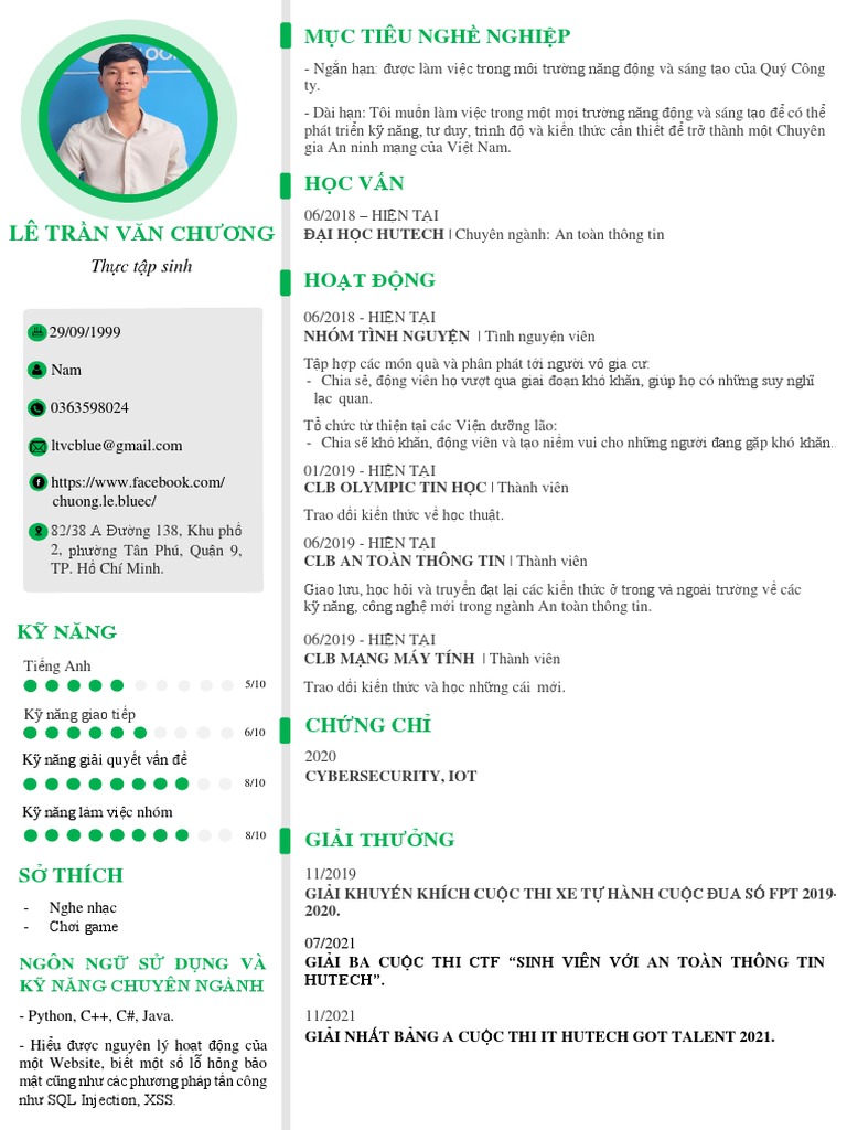 03 - CV Le Tran Van Chuong | PDF