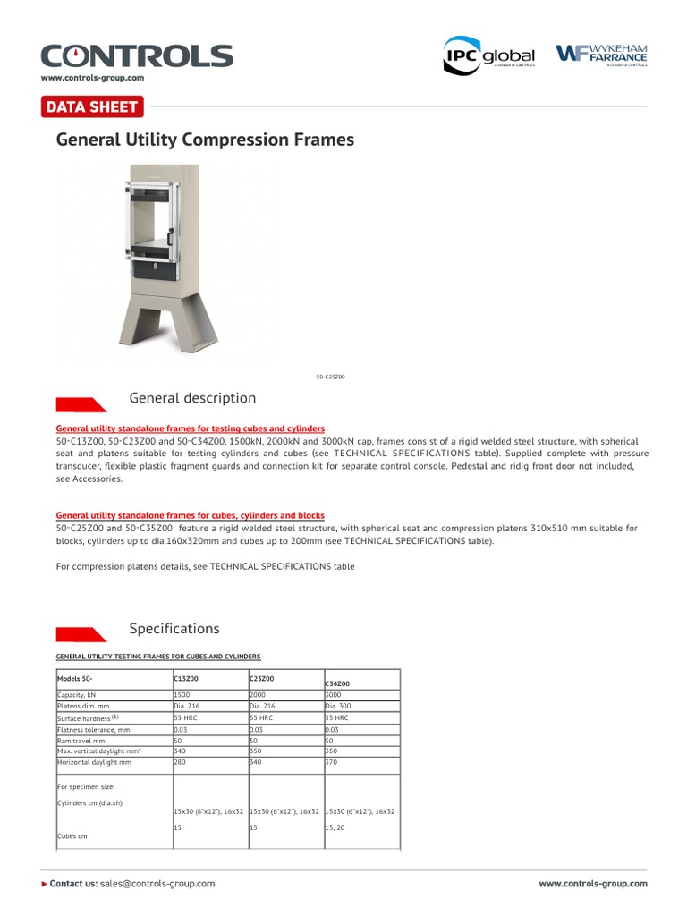 General Utility Compression Testing Frames | PDF | Manufactured Goods ...