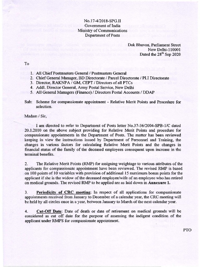 Compassionate Circular Merit Points | PDF