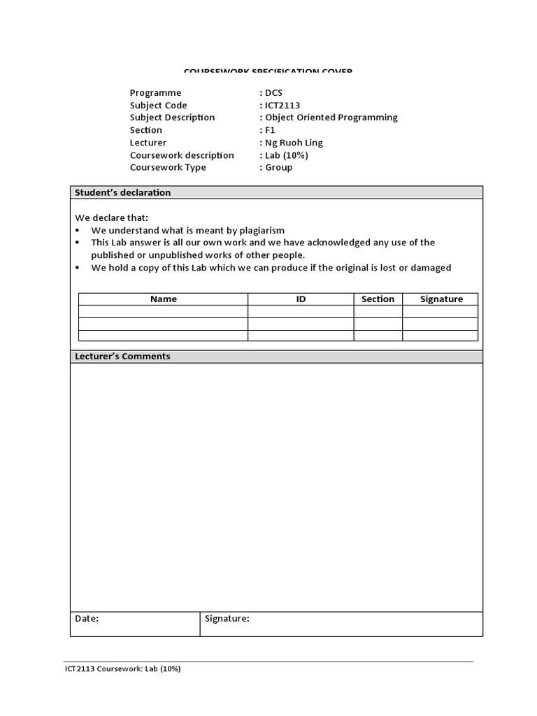 Dcs Ict2113 (Apr22) - Lab | PDF | Method (Computer Programming) | Input ...