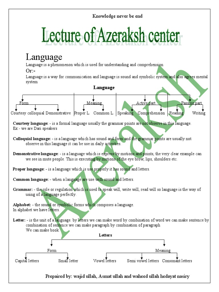 Language: Knowledge Never Be End | PDF | Grammatical Gender | Verb