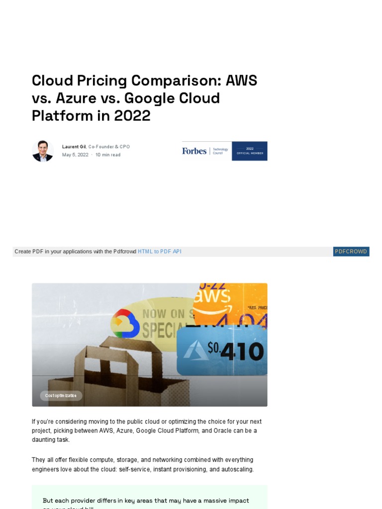 Cast Ai Blog Cloud Pricing Comparison Aws Vs Azure Vs Google | PDF | Cloud Computing | Amazon ...