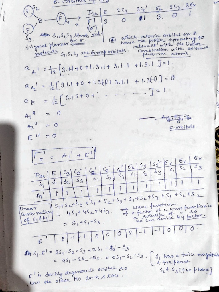 Character Table of Water Ammonia and Ethylene | PDF