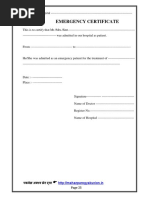 Emergency Hospital Certificate | PDF