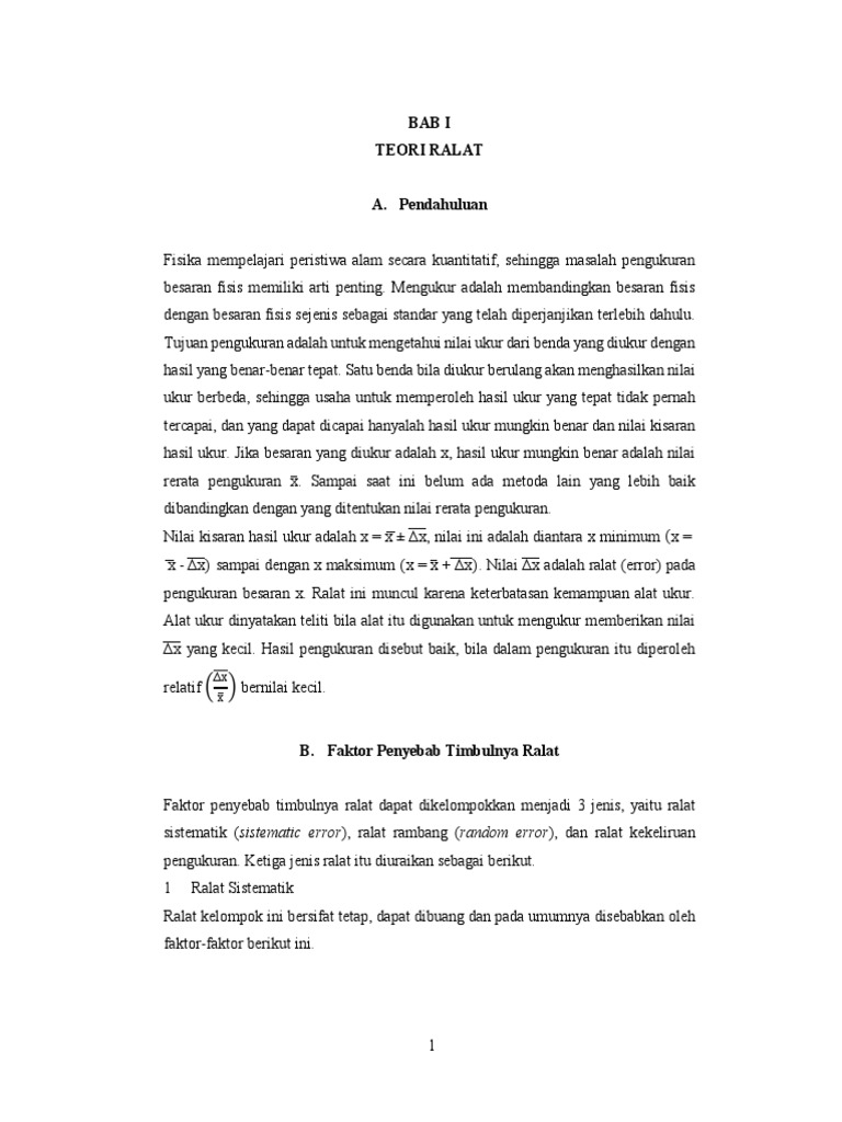 Teori Ralat dalam Pengukuran | PDF