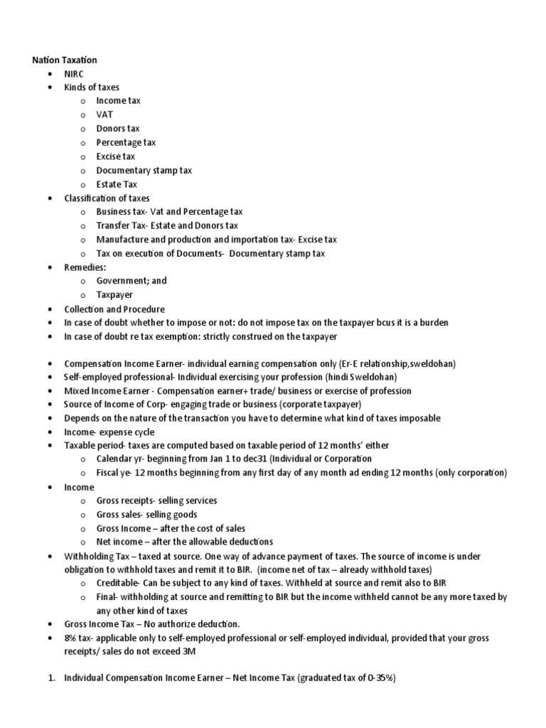 A Comprehensive Overview of Philippine Taxation: Types of Taxes ...