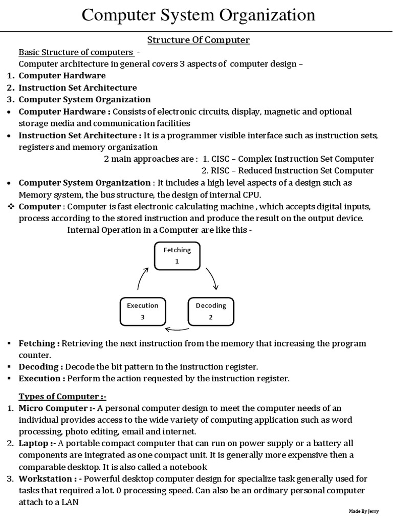 Computer System Organization 1 Pdf Central Processing Unit Computer Data Storage 9730