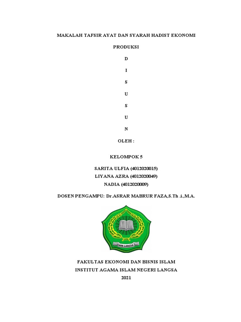 Makalah Tafsir Dan Hadist (PRODUKSI) Salinan | PDF Makalah Tafsir Dan Hadist (PRODUKSI) Salinan | PDF