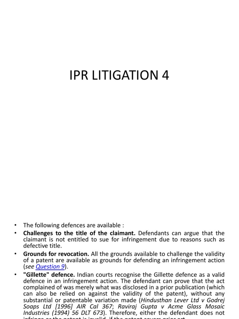 IPR Litigation Content No 4 by MR Deep Narayan | PDF | Patent | Patent ...