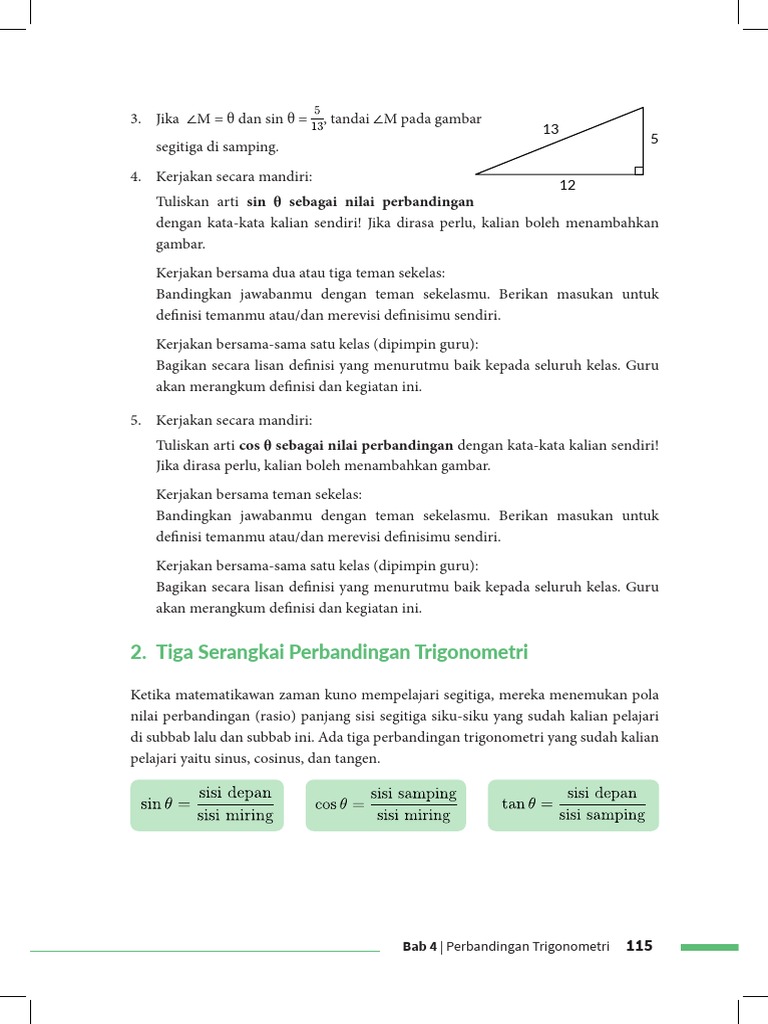 Perbandingan Trigonometri Segitiga Siku-siku | Pdf