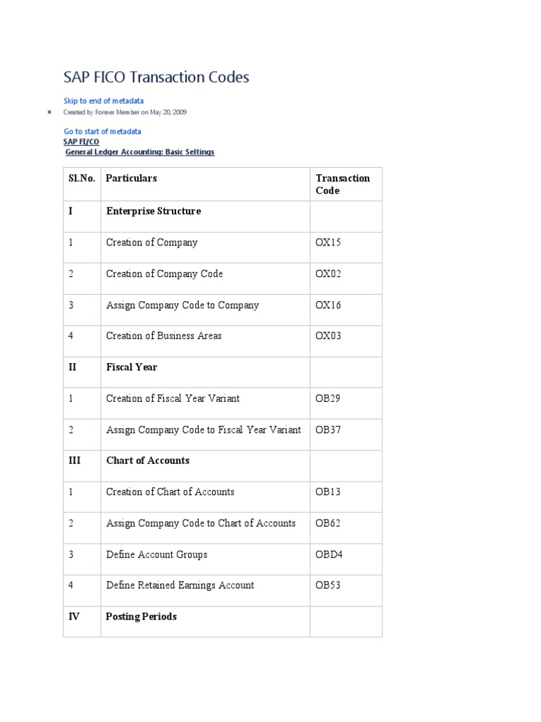 A Comprehensive Guide to Key SAP FICO Transaction Codes for General ...