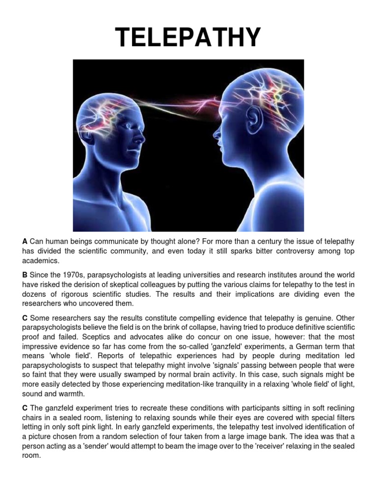 Telepathy | PDF | Telepathy | Science