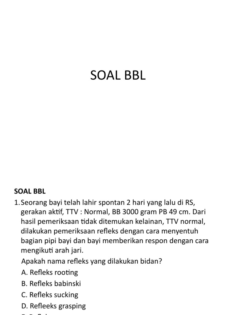 Soal BBL | PDF | Pengembangan Diri | Kesehatan Holistik