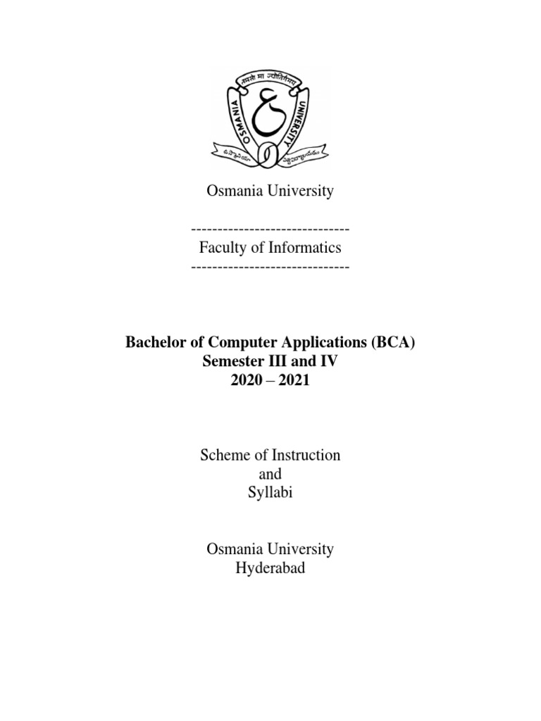 BCA Semester III Syllabus - Osmania University | PDF | Parameter ...