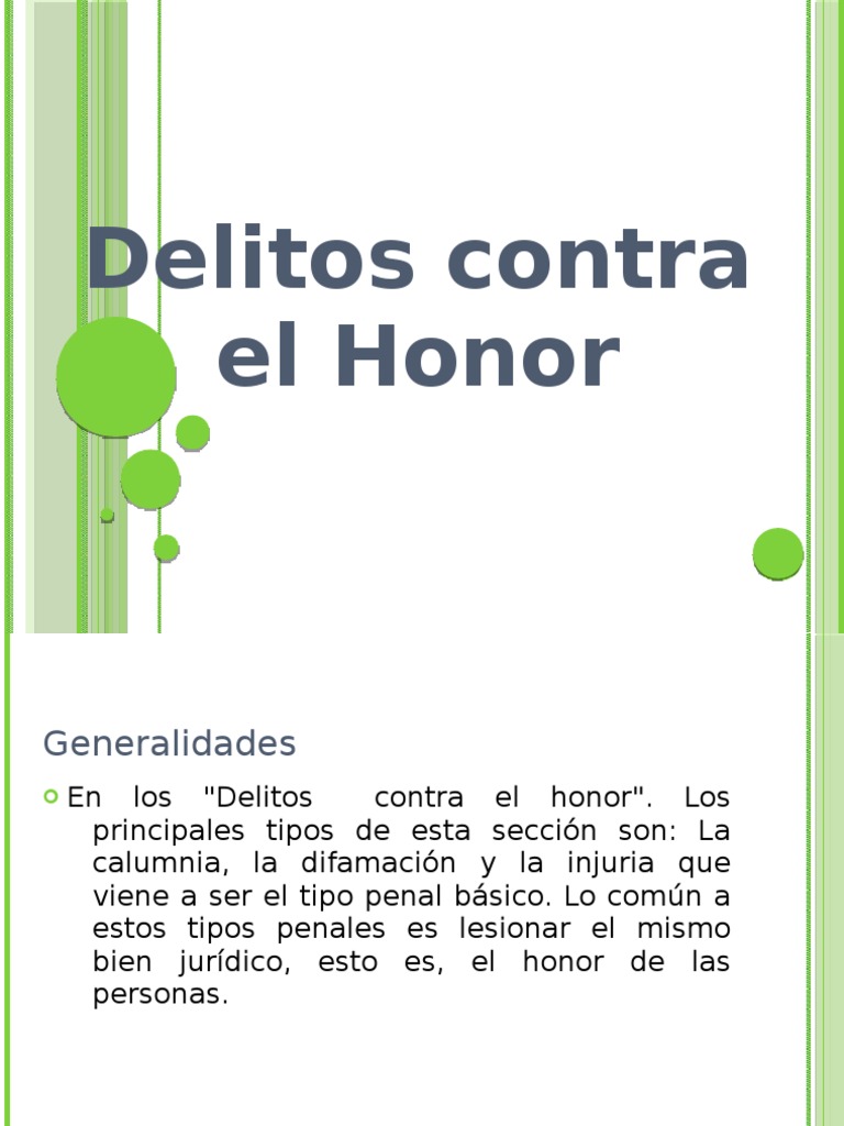 Delitos Contra El Honor | PDF | Derecho penal | Justicia