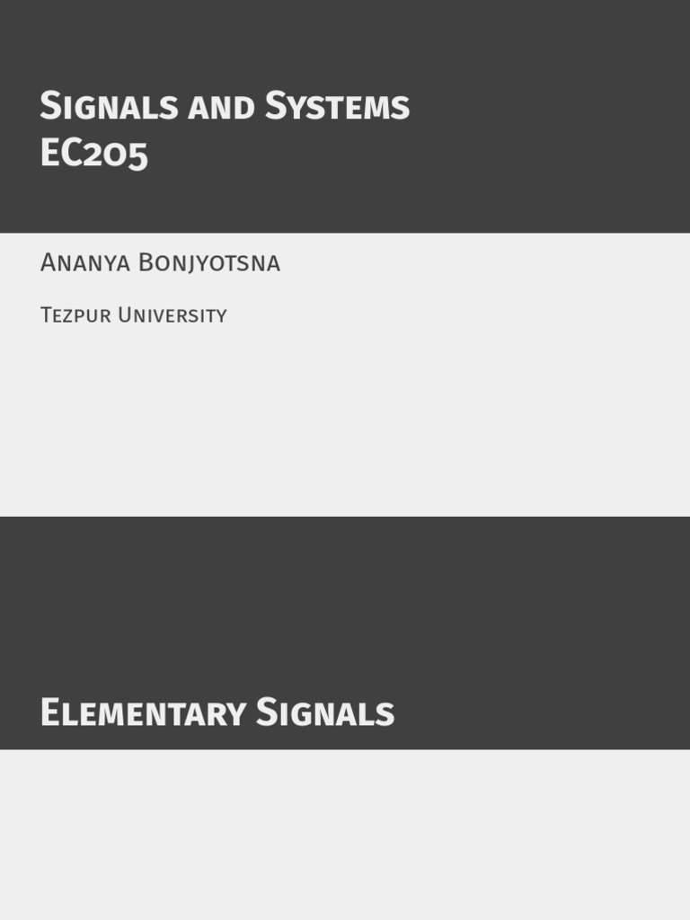 Elementary Signals Class | PDF | Discrete Time And Continuous Time ...